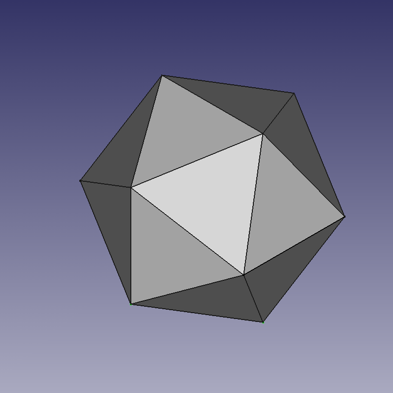 Ikosaeder - 2 Punkte im Raum mit einer Linie verbinden? - FreeCAD Forum
